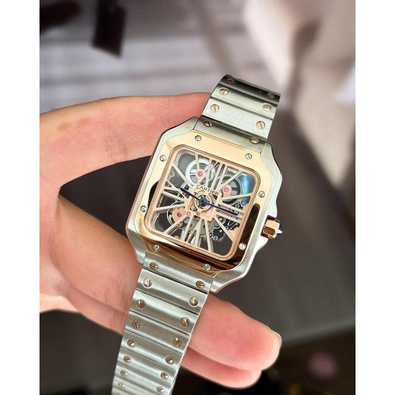 Cart-ier Santos Skeleton Watch – Turkey Denim